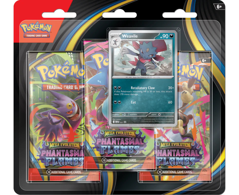 Pokemon - Mega Evolution - Phantasmal Flames - 3 Pack Blister ...